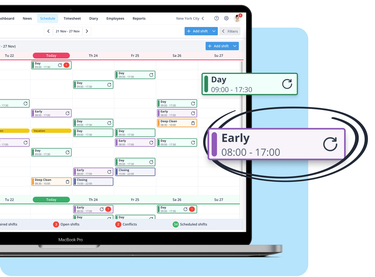 Simplify employee scheduling: Efficient software for staff planning!