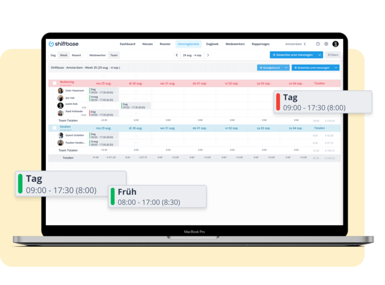 Digitale Zeiterfassung für Mitarbeiter - 14 Tage testen - Shiftbase